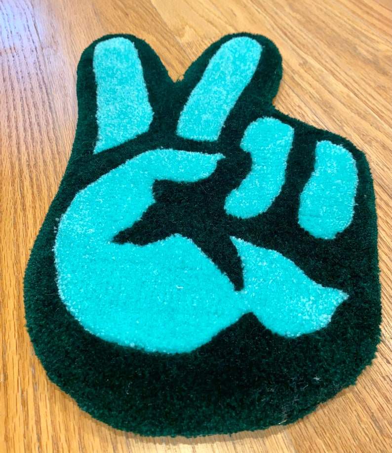Peace Sign Tufted Rug Wall Hanging - Etsy