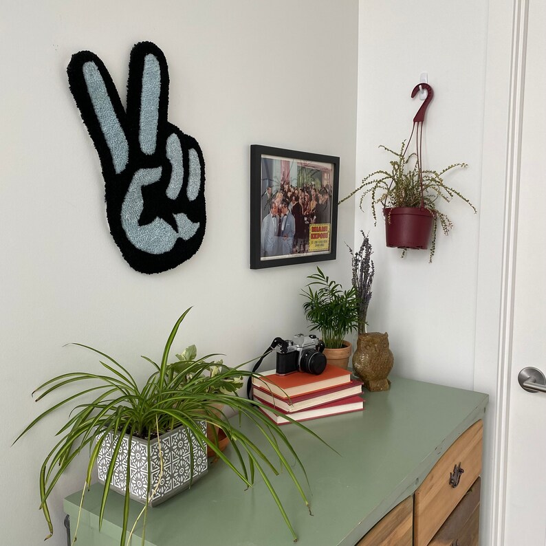 Peace Sign Tufted Rug Wall Hanging - Etsy
