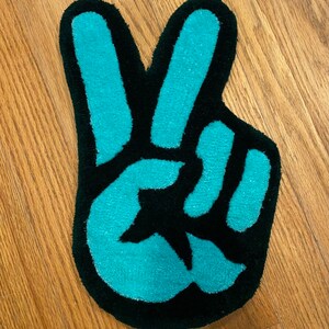 Peace Sign Tufted Rug Wall Hanging - Etsy