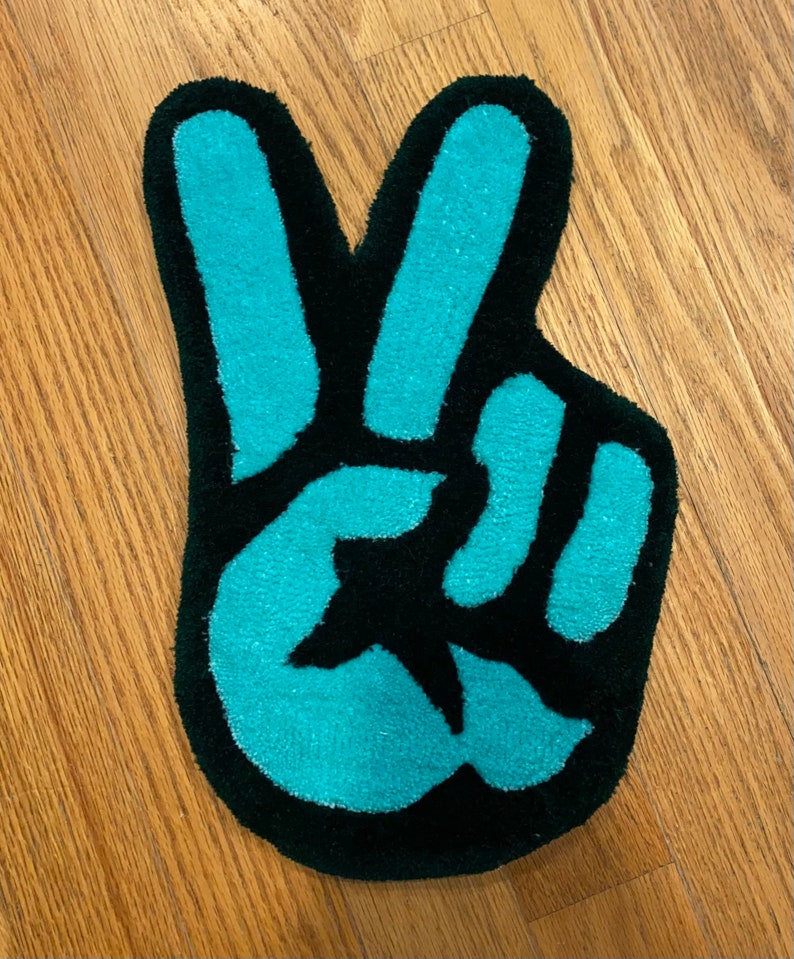Peace Sign Tufted Rug Wall Hanging - Etsy