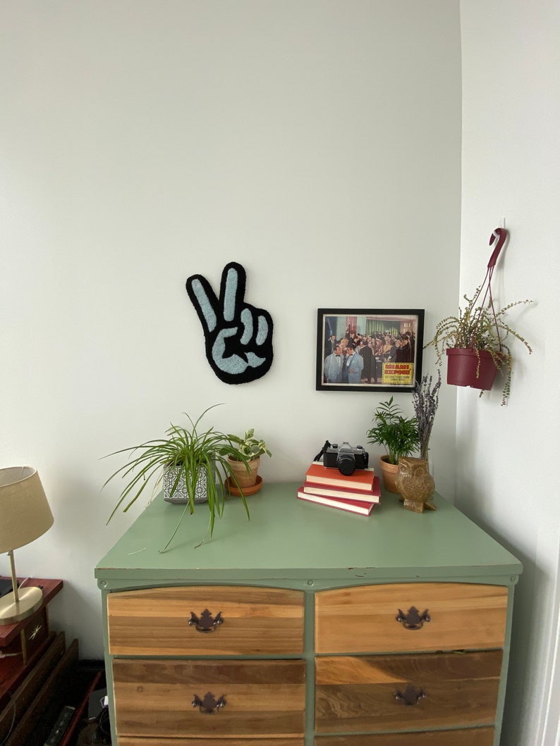 Peace Sign Tufted Rug Wall Hanging - Etsy