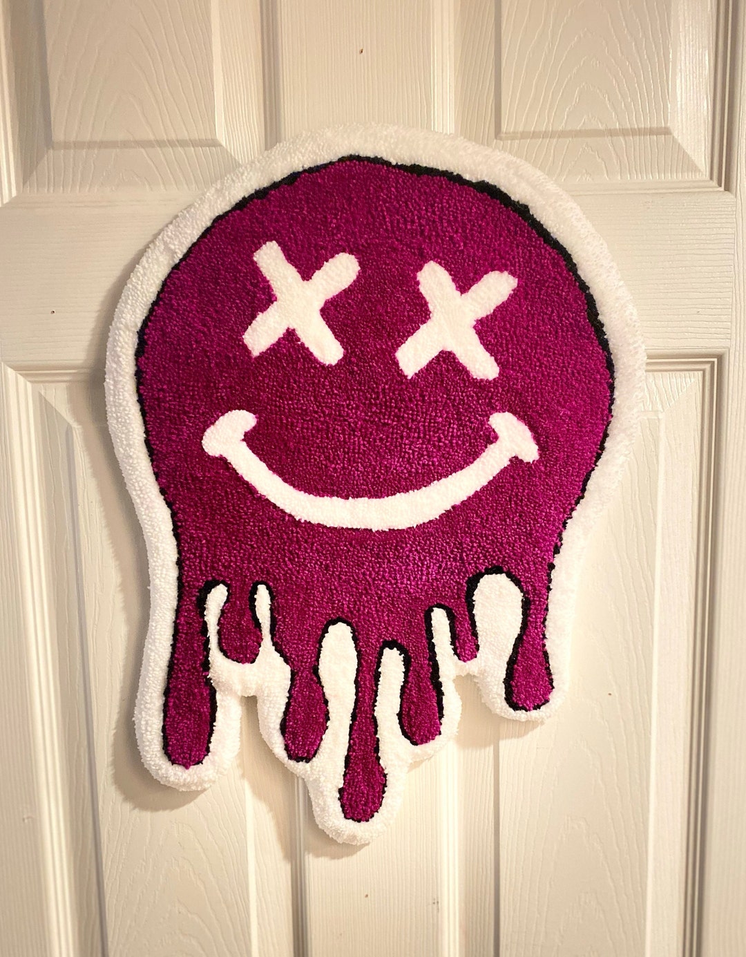 Drippy Smiley Face Wall Hanging Handmade Tufted Rug - Etsy