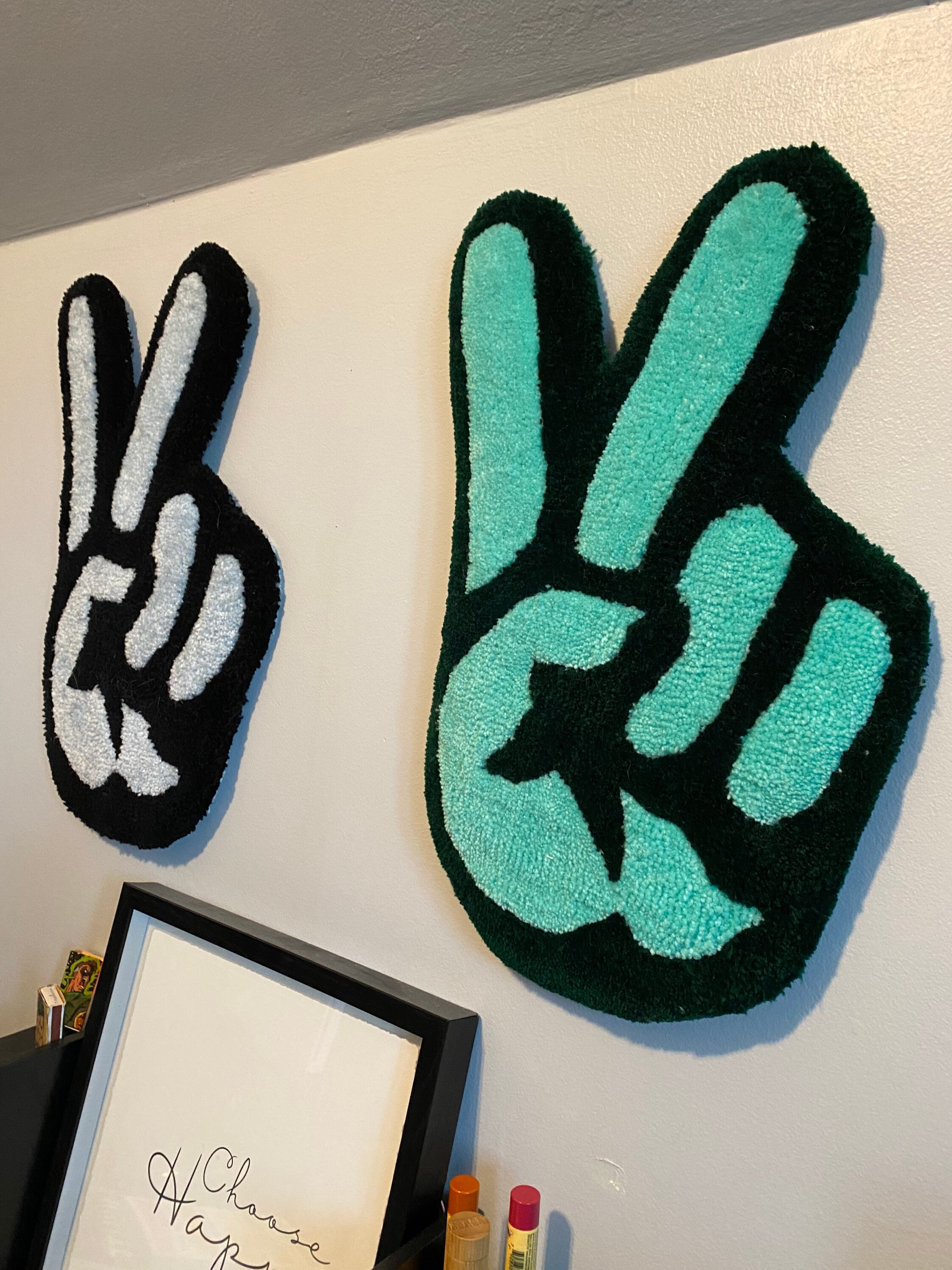 Peace Sign Tufted Rug Wall Hanging - Etsy