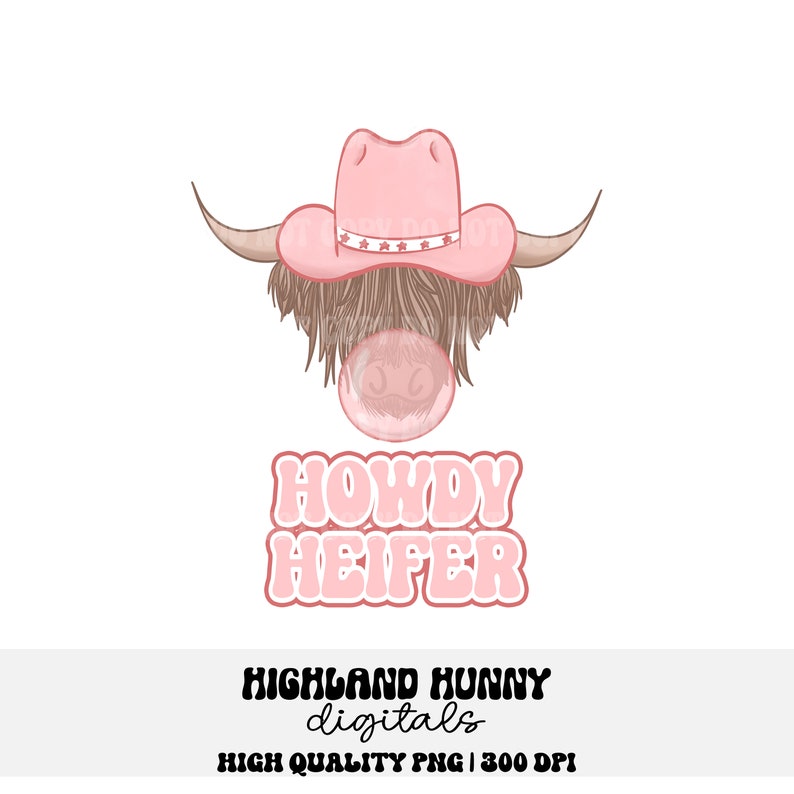 Howdy Heifer Png Girl Western PNG Highland Cow Png Girl - Etsy