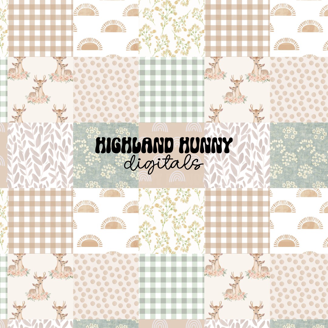 Patchwork Seamless | Boho Patchwork Seamless | Neutral Quilt Seamless ...