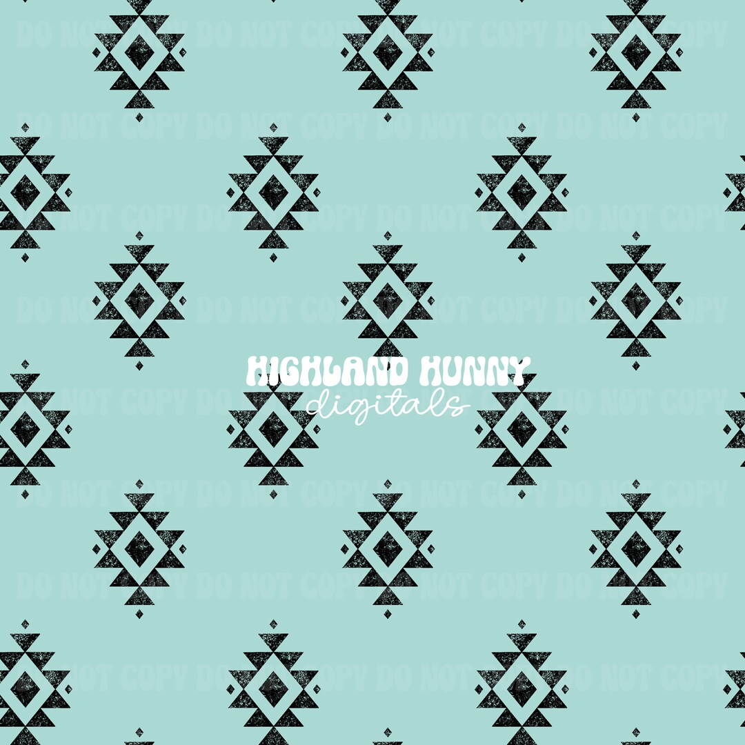 Western Tribal Seamless | Turquoise Tribal Seamless | Boho Tribal Seamless | Western Blanket ...