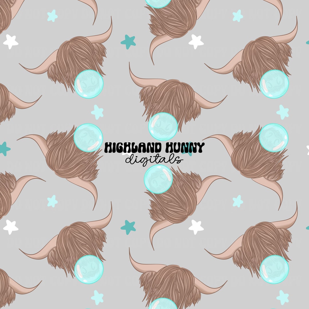 Highland Cow Gum Seamless Boy Highland Seamless Highland Cow Seamless ...