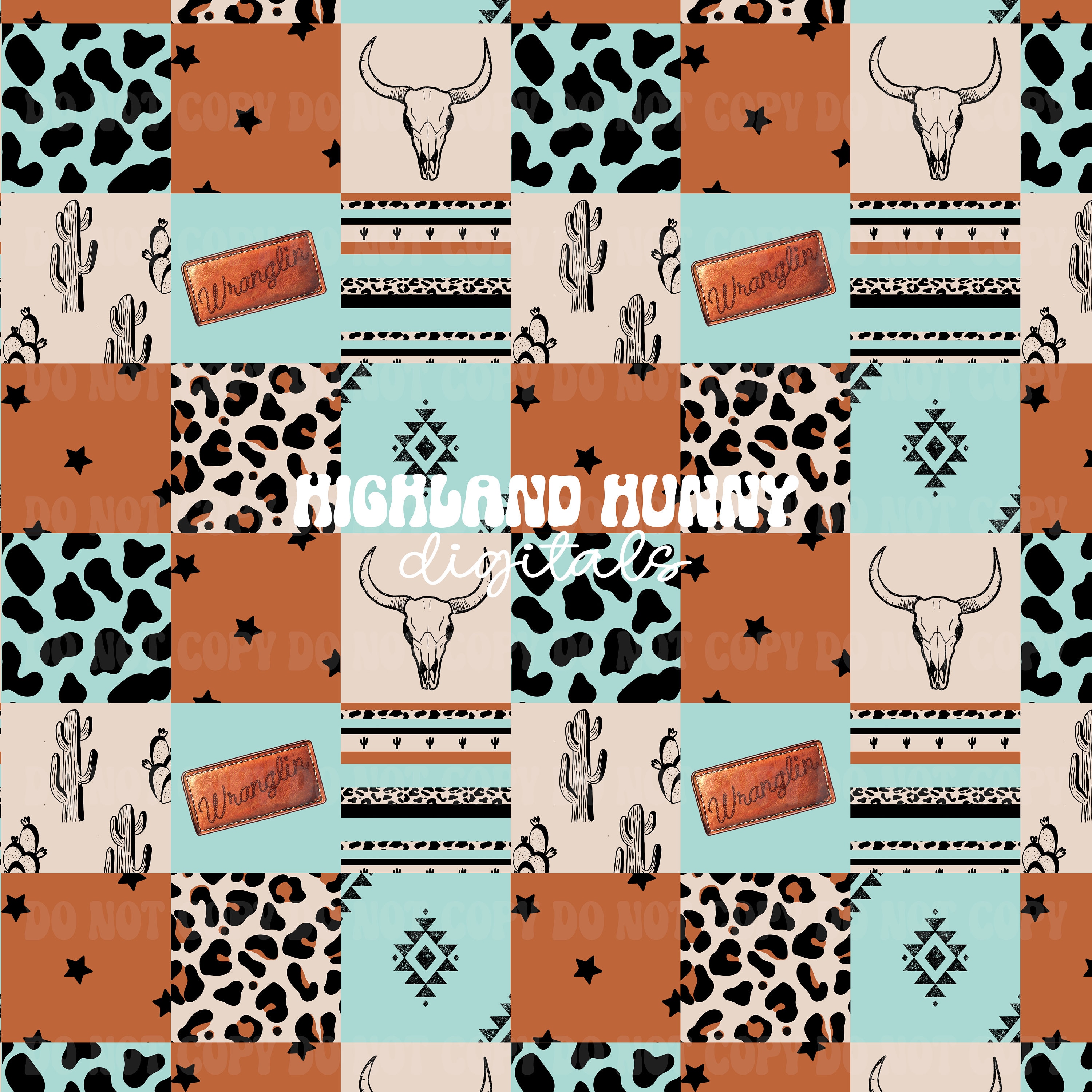 Western Seamless Design Faux Quilt Seamless Boho Western - Etsy