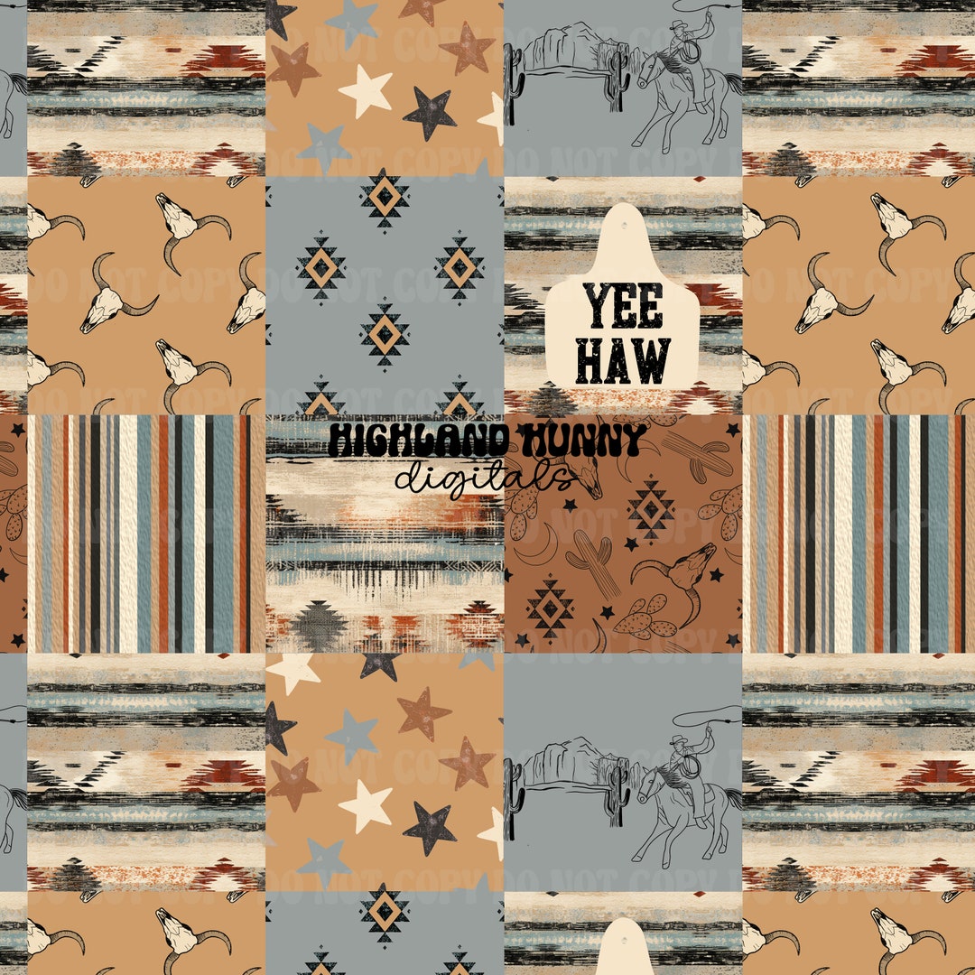 Boy Patchwork Seamless | Western Patchwork Seamless | Western Quilt ...