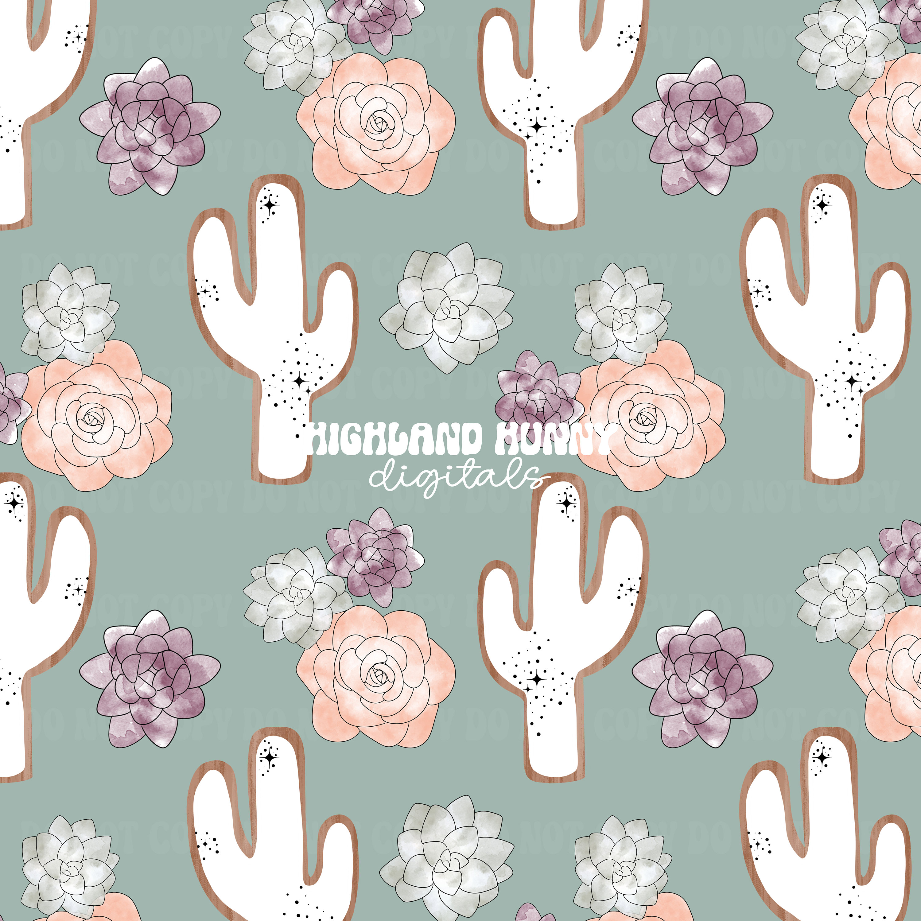 Succulent Seamless Boho Succulent Seamless boho Cactus - Etsy