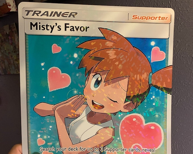 15.2" X 11" Custom Jumbo Pokemon Card Mistys Favor 235/236 HOLO - Etsy