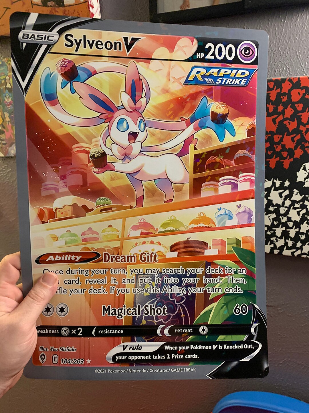 15.2" X 11" Custom Jumbo Pokemon Card Sylveon V 184/203 HOLO - Etsy