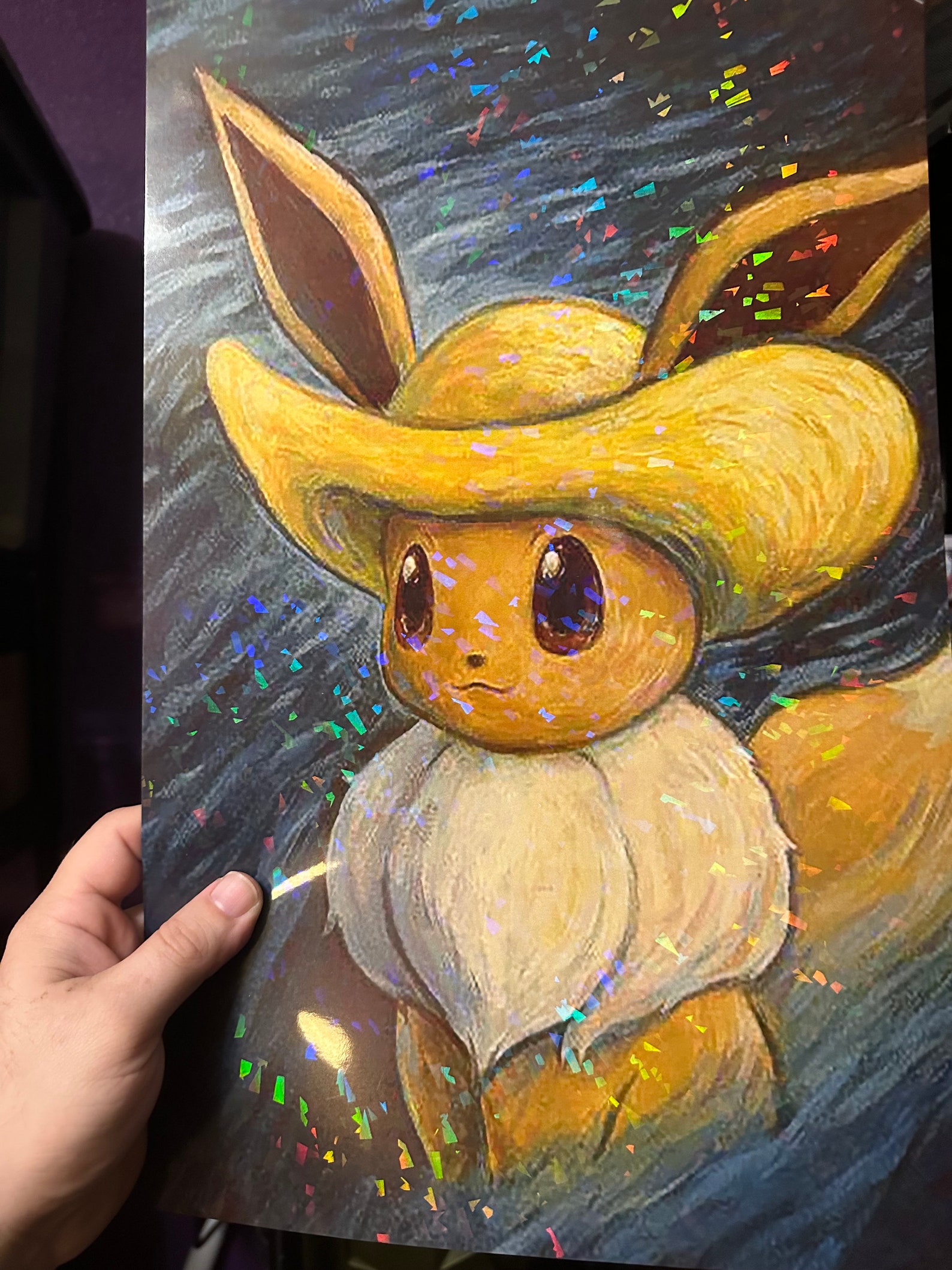 17 X 11 Custom Van Gogh Eevee Cardstock Poster Holo - Etsy