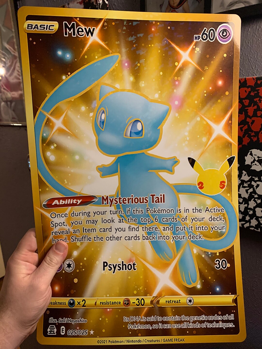 15.2 X 11 Custom Jumbo Pokemon Card Celebrations Gold SR Mew 025/025 ...