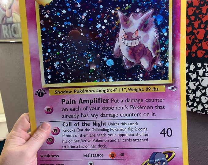 15.2" X 11" Custom Jumbo Pokemon Card 1st Edition Sabrinas Gengar 14/ ...