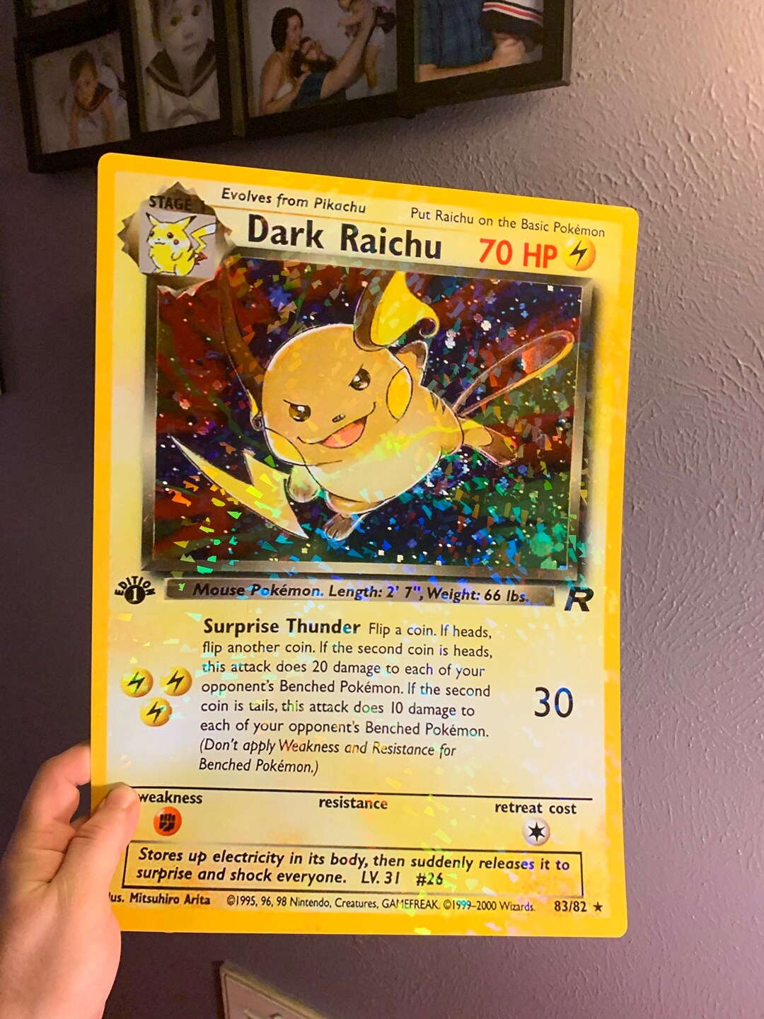 15.2" X 11" Custom Jumbo Pokemon Card 1st Edition Team Rocket Dark ...