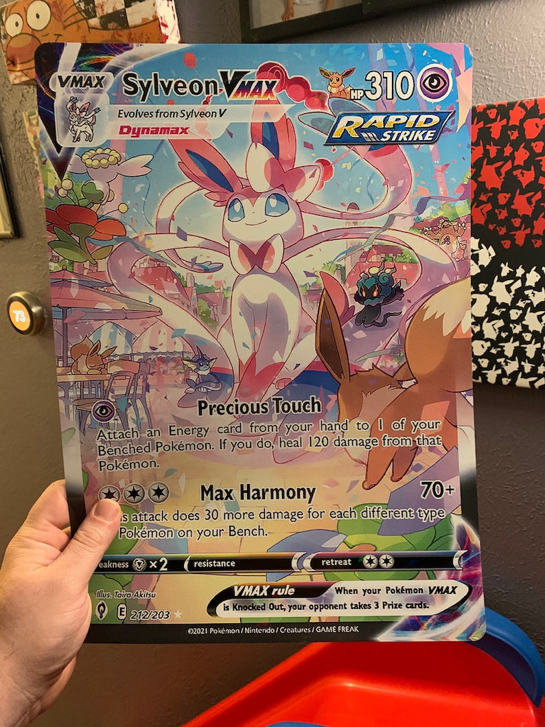 15.2 X 11 Custom Jumbo Pokemon Card Sylveon Vmax - Etsy