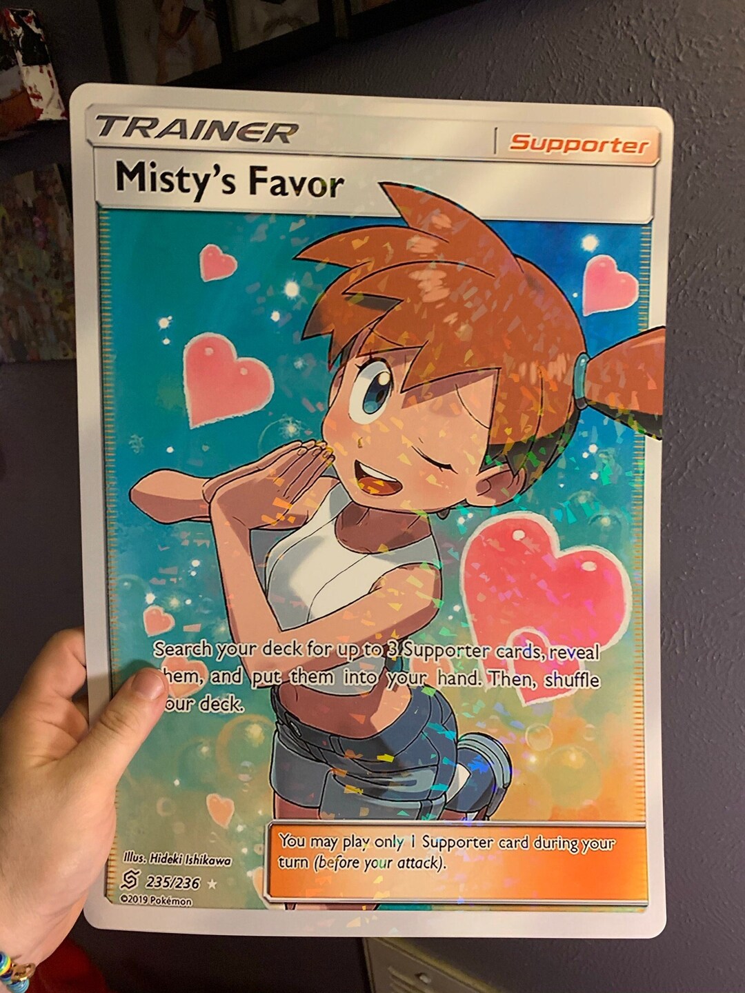 152 X 11 Custom Jumbo Pokemon Card Mistys Favor Etsy