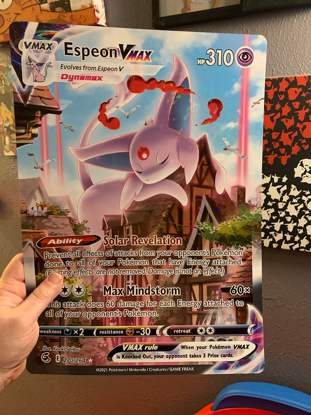 15.2" X 11" Custom Jumbo Pokemon Card Espeon Vmax 270/264 HOLO - Etsy ...