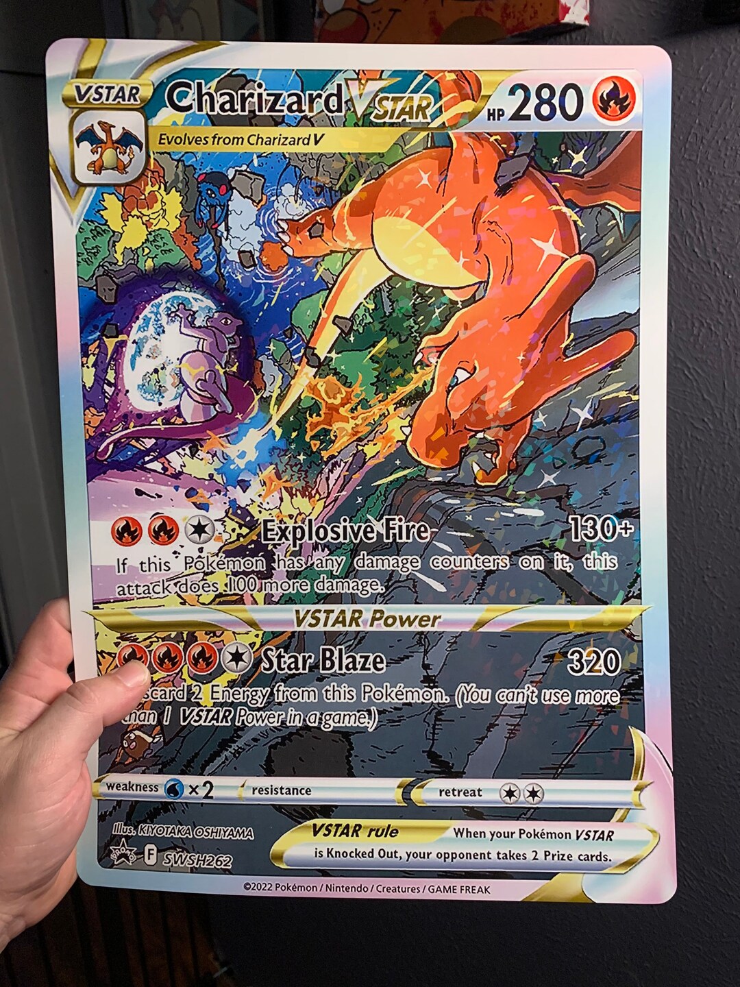 15.2" X 11" Custom Jumbo Pokemon Card Charizard Vstar Swsh262 Alt Art ...