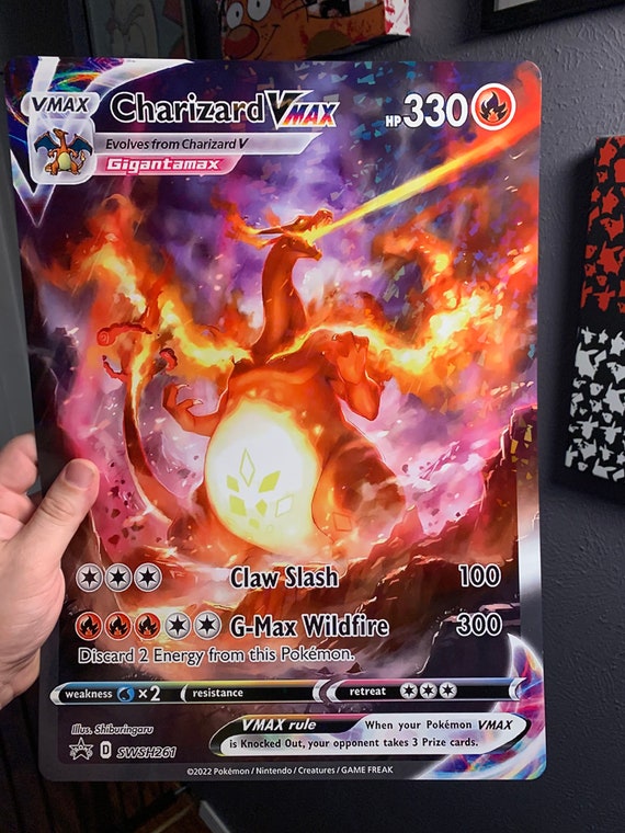 15.2 X 11 Custom Jumbo Pokemon Card Charizard Vmax - Etsy