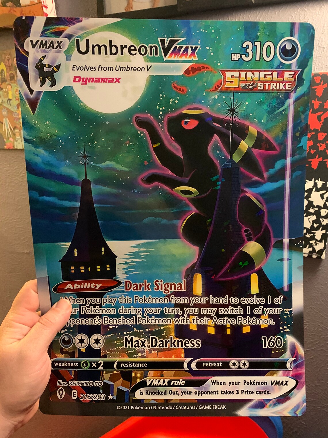 15.2 X 11 Custom Jumbo Pokemon Card Umbreon Vmax | Etsy