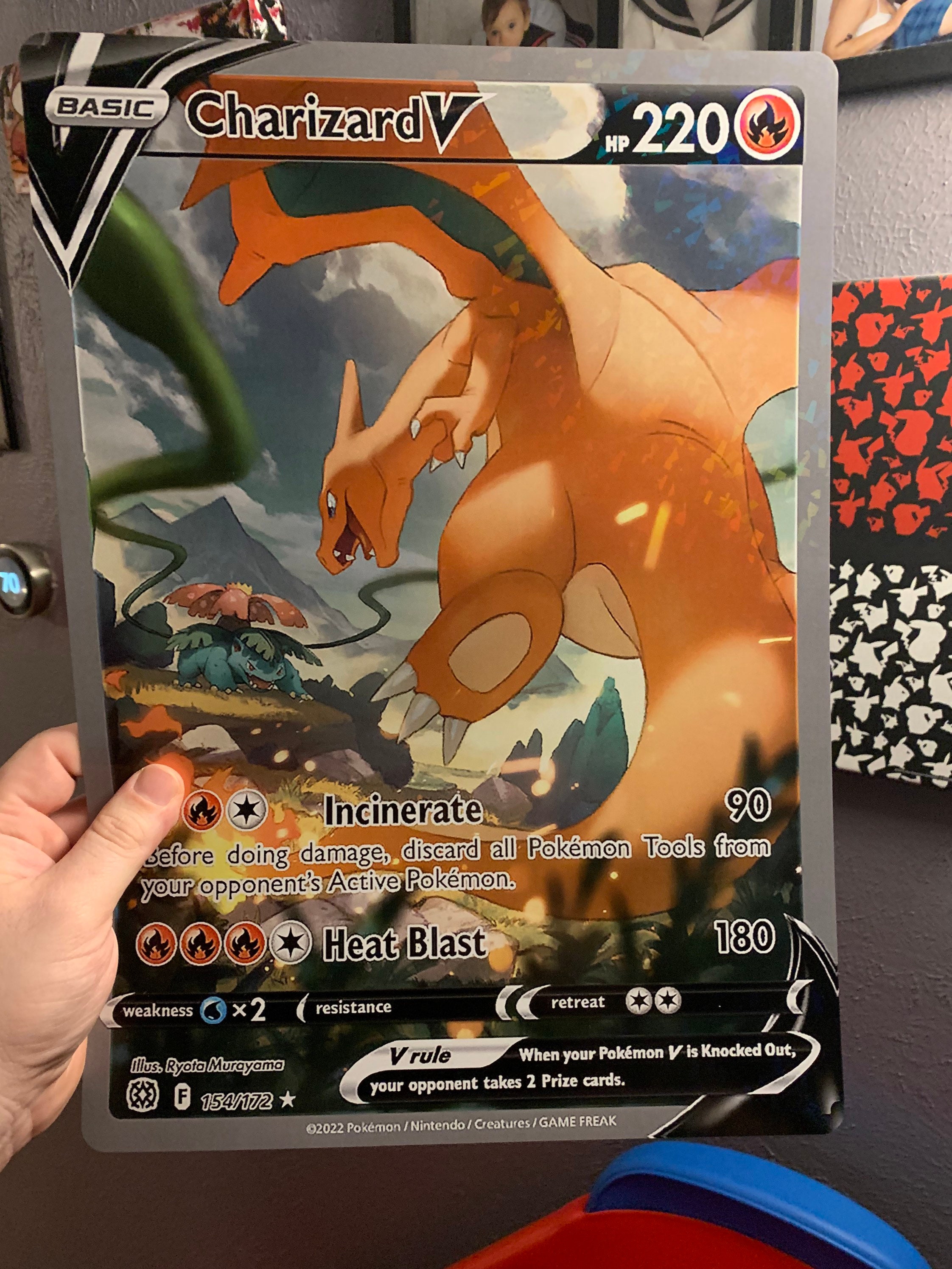 15.2 X 11 Custom Jumbo Pokemon Card Charizard V - Etsy