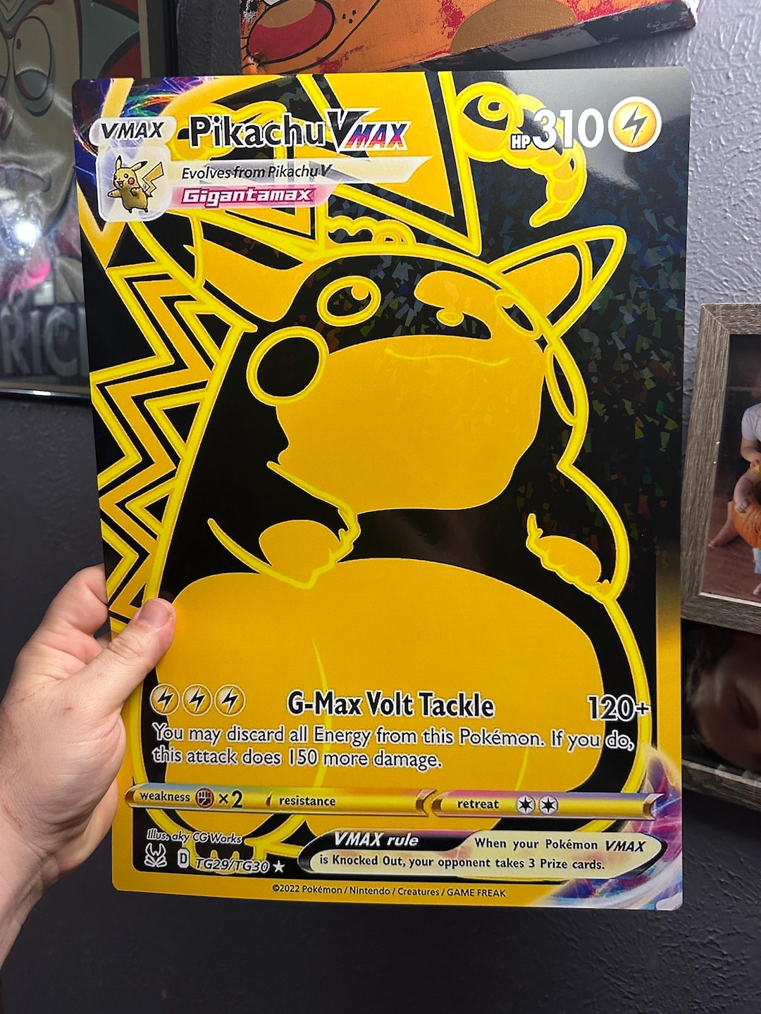 15.2" X 11" Custom Jumbo Pokemon Card Pikachu Vmax TG29/TG30 Alt Art ...