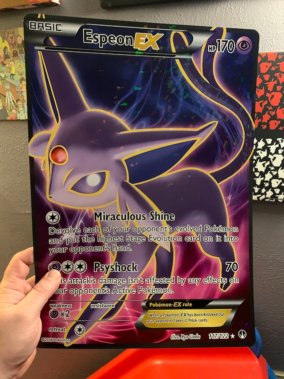 15.2 X 11 Custom Jumbo Pokemon Card Espeon Ex - Etsy