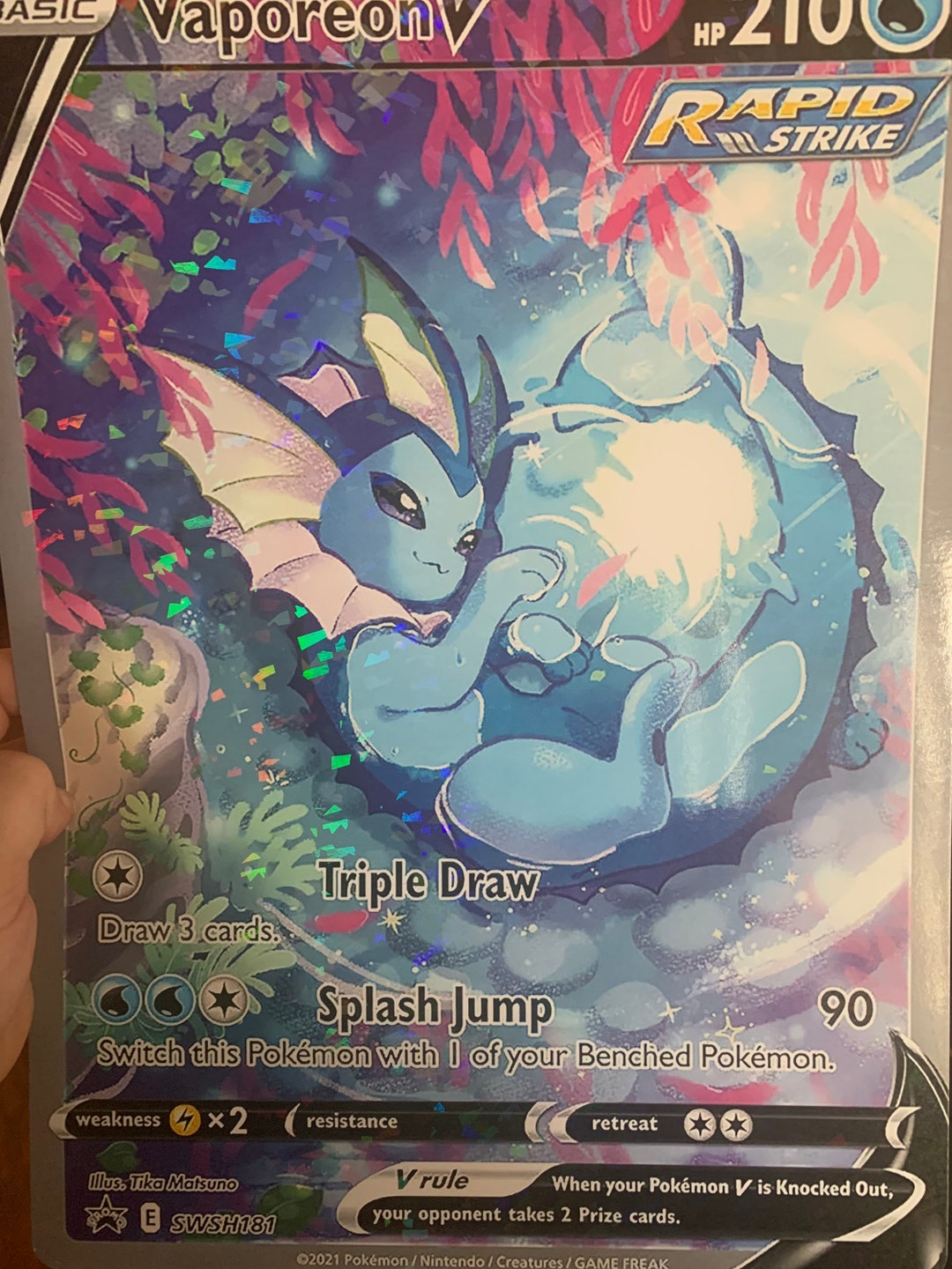 15.2" X 11" Custom Jumbo Pokemon Card Vaporeon V Swsh181 HOLO - Etsy