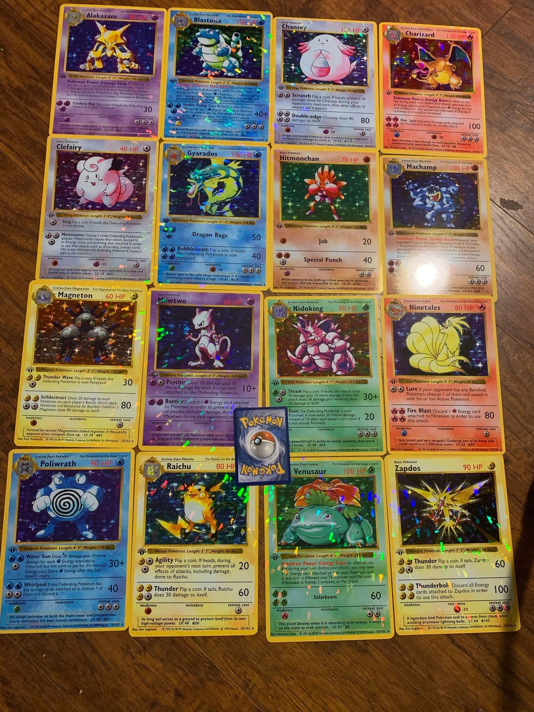 7.5 X 5.5 Custom Jumbo Pokemon Card Complete 1st Edition Shadowless ...