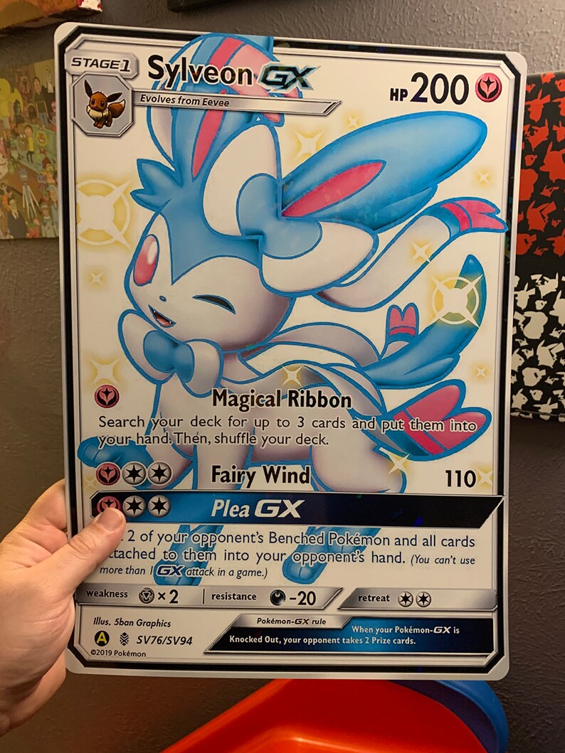 15.2 X 11 Custom Jumbo Pokemon Card Sylveon Gx | Etsy