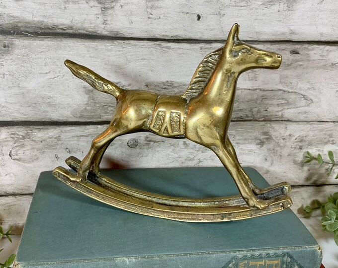 Brass Rocking Horse Figure | Russ Brand Brass Rocking Horse - Etsy