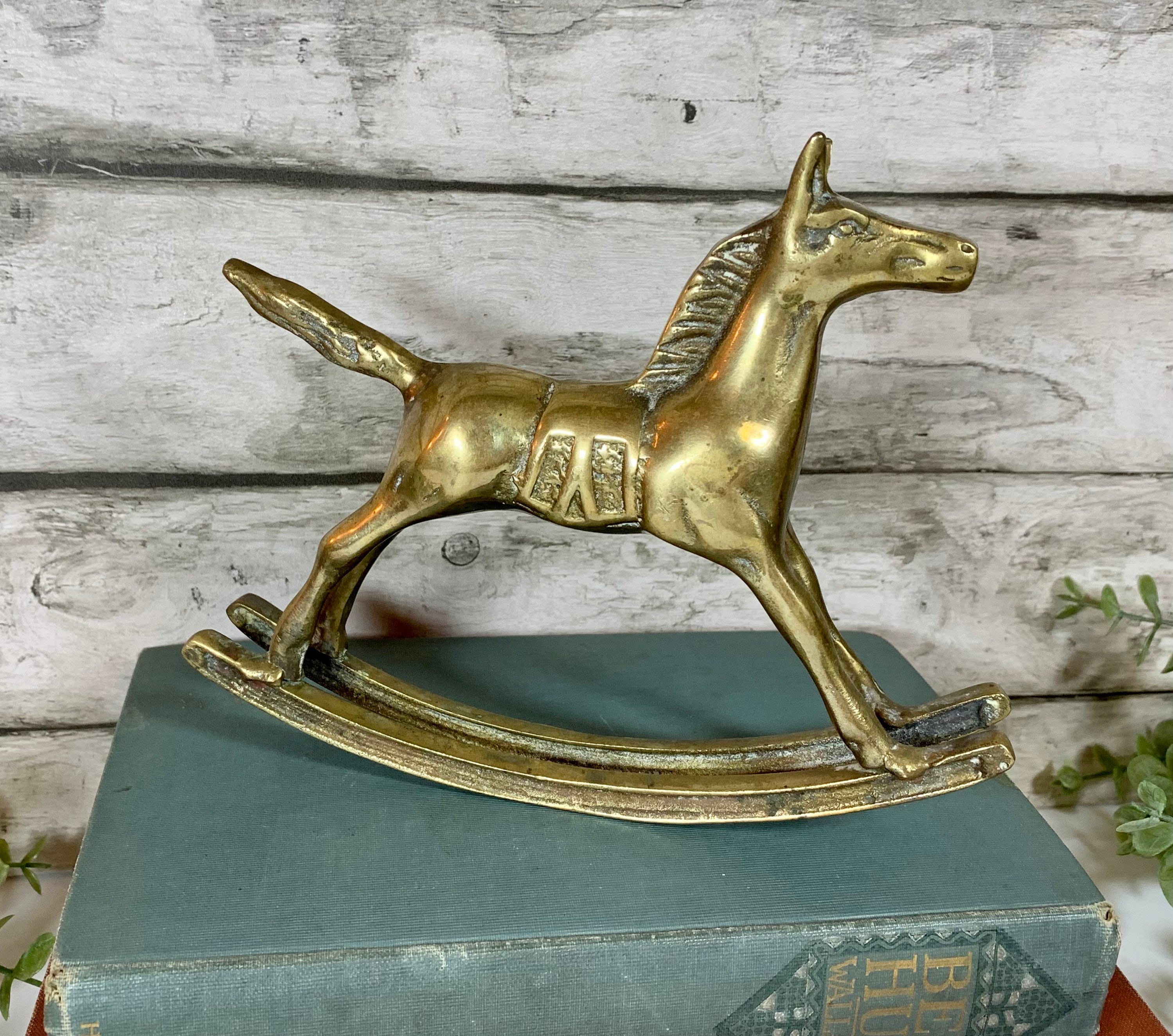 Brass Rocking Horse Figure | Russ Brand Brass Rocking Horse