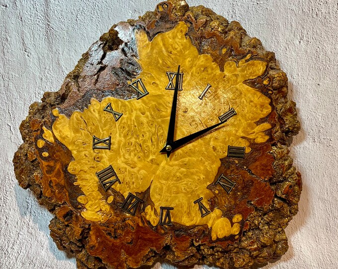 Vintage Mid Century Live Edge Cypress Wood Wall Clock - Etsy