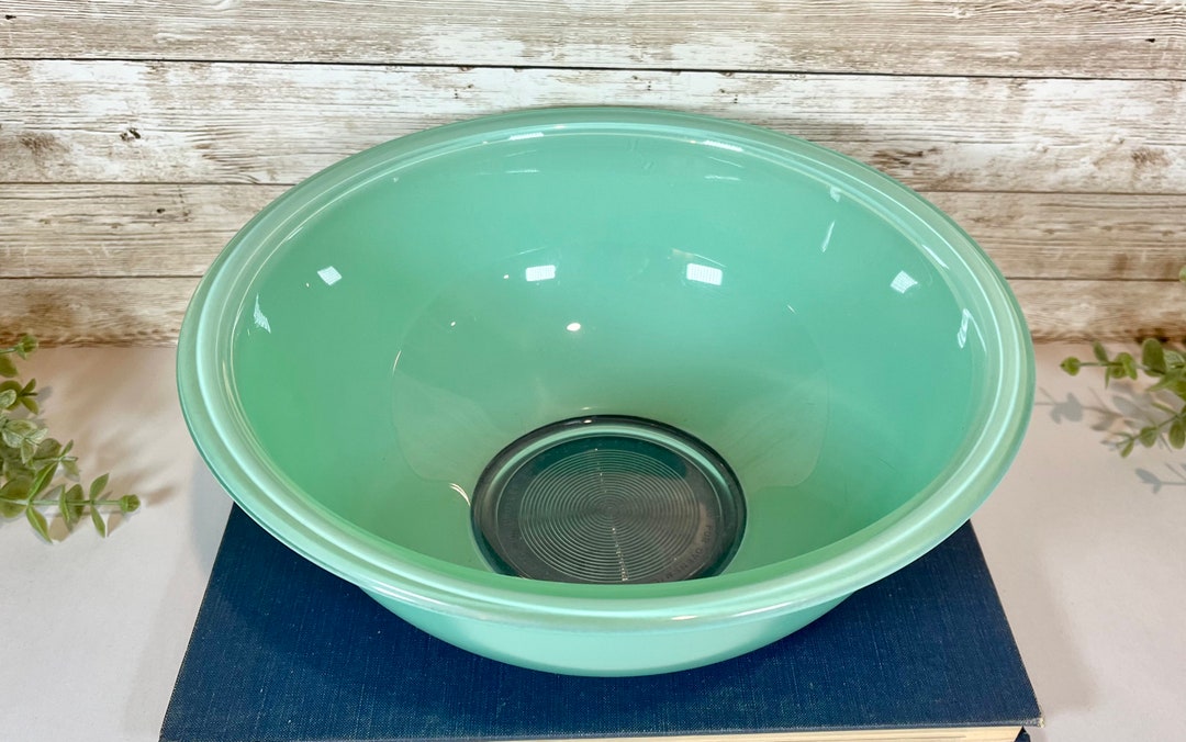 Vintage Pyrex 325 Turquoise Glass Bowl Pyrex Clear Bottom - Etsy