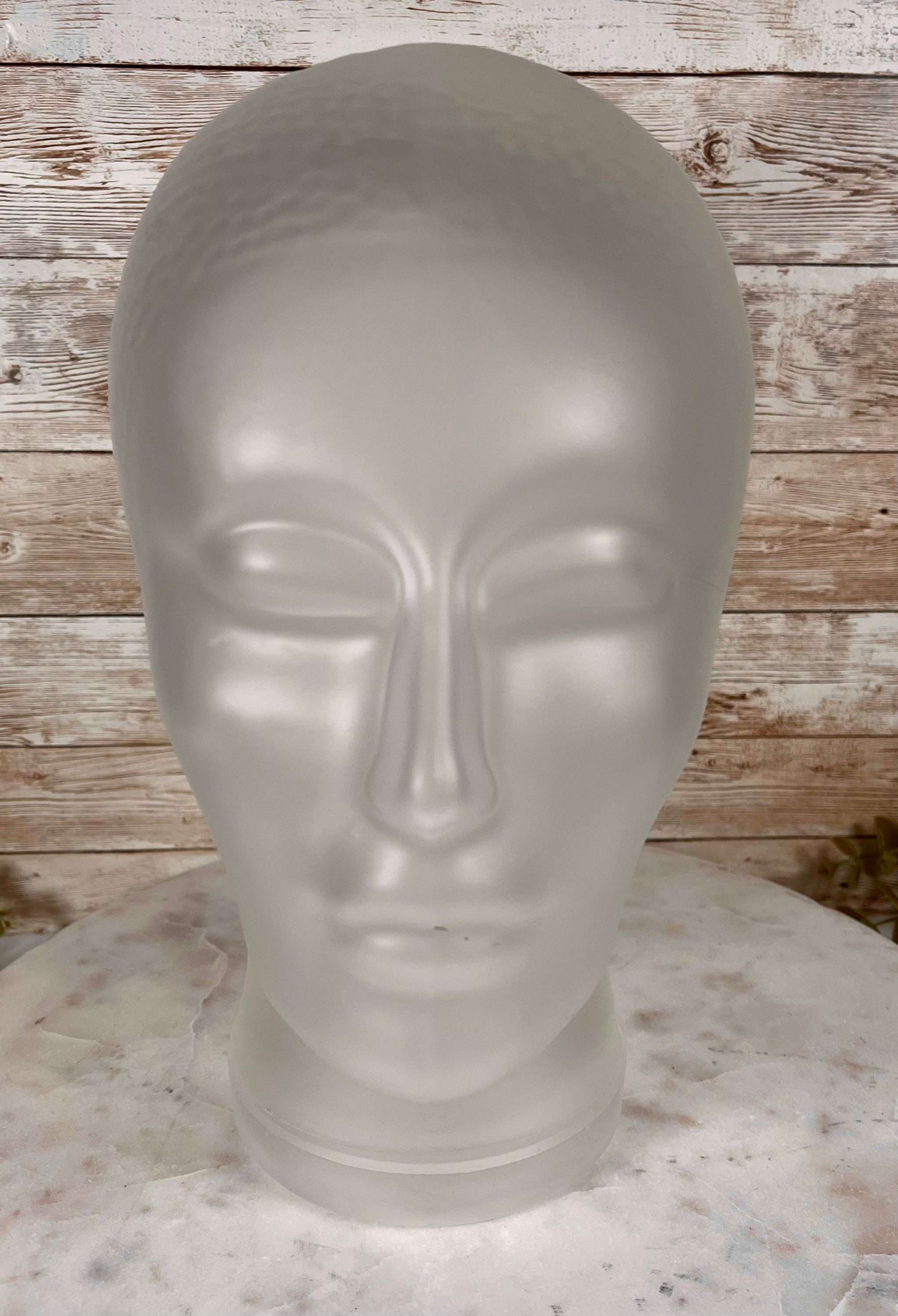 Opaque Glass Display Head | Glass Mannequin / Wig Display Head