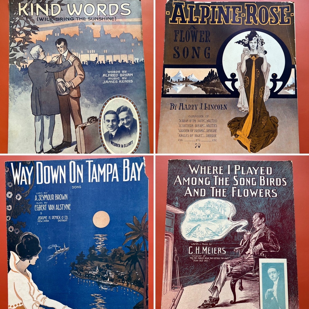 Vintage Early 1900s Sheet Music (set of 4) | Antique Sheet Music - Etsy