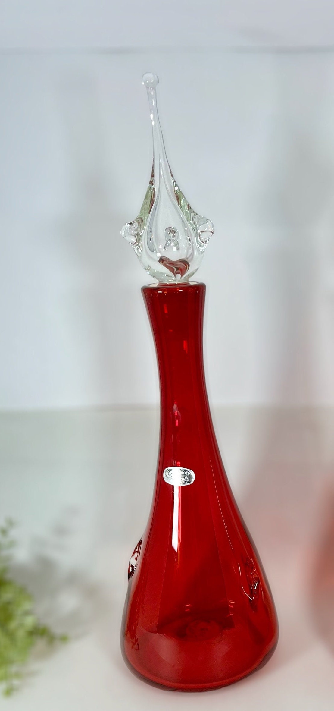 Vintage Bischoff Ruby Red Decanter w Pulled Glass Stopper | Bischoff ...