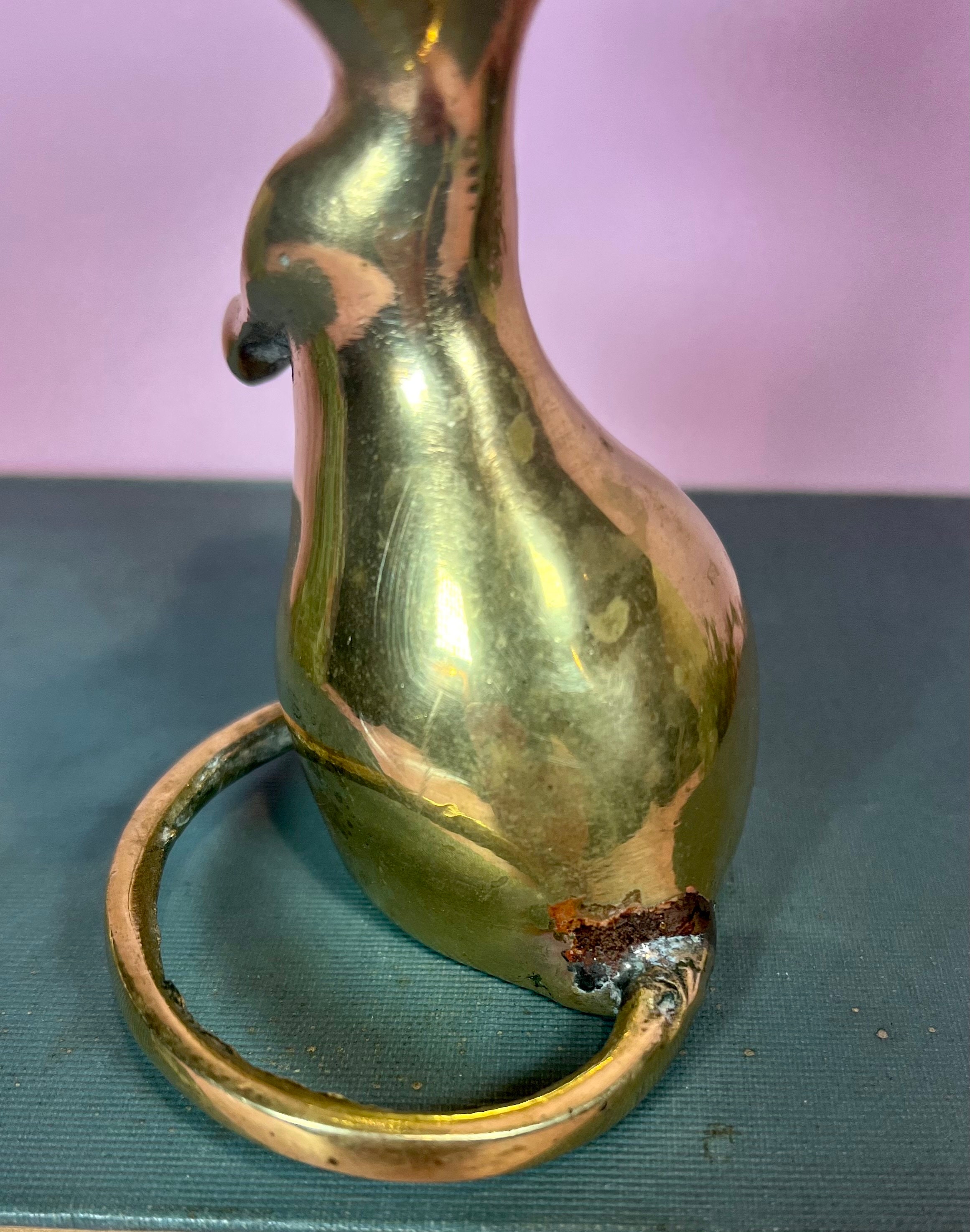 Vintage Brass Mouse Figure | Mid Century Brass Mouse Statue | Brass ...