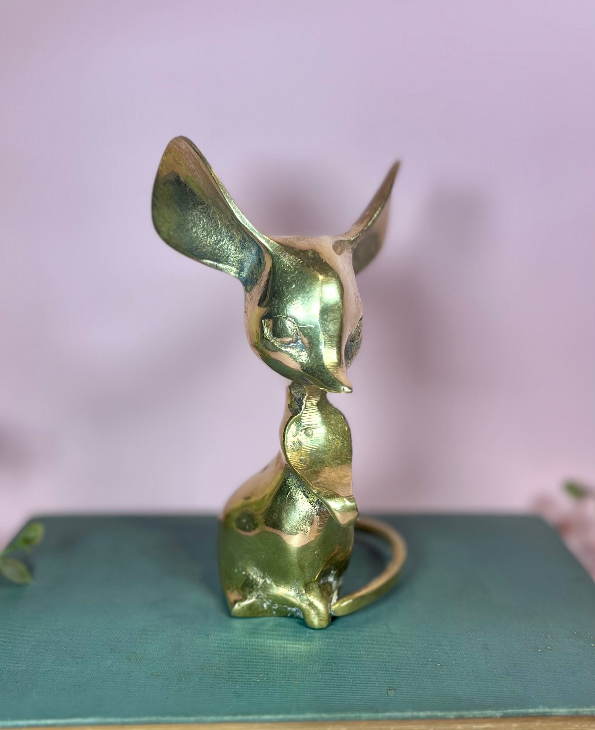 Vintage Brass Mouse Figure | Mid Century Brass Mouse Statue | Brass ...