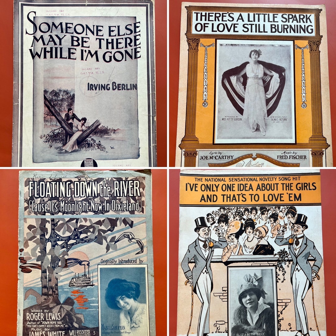 Vintage Early 1900s Sheet Music set of 4 Antique Sheet Music - Etsy