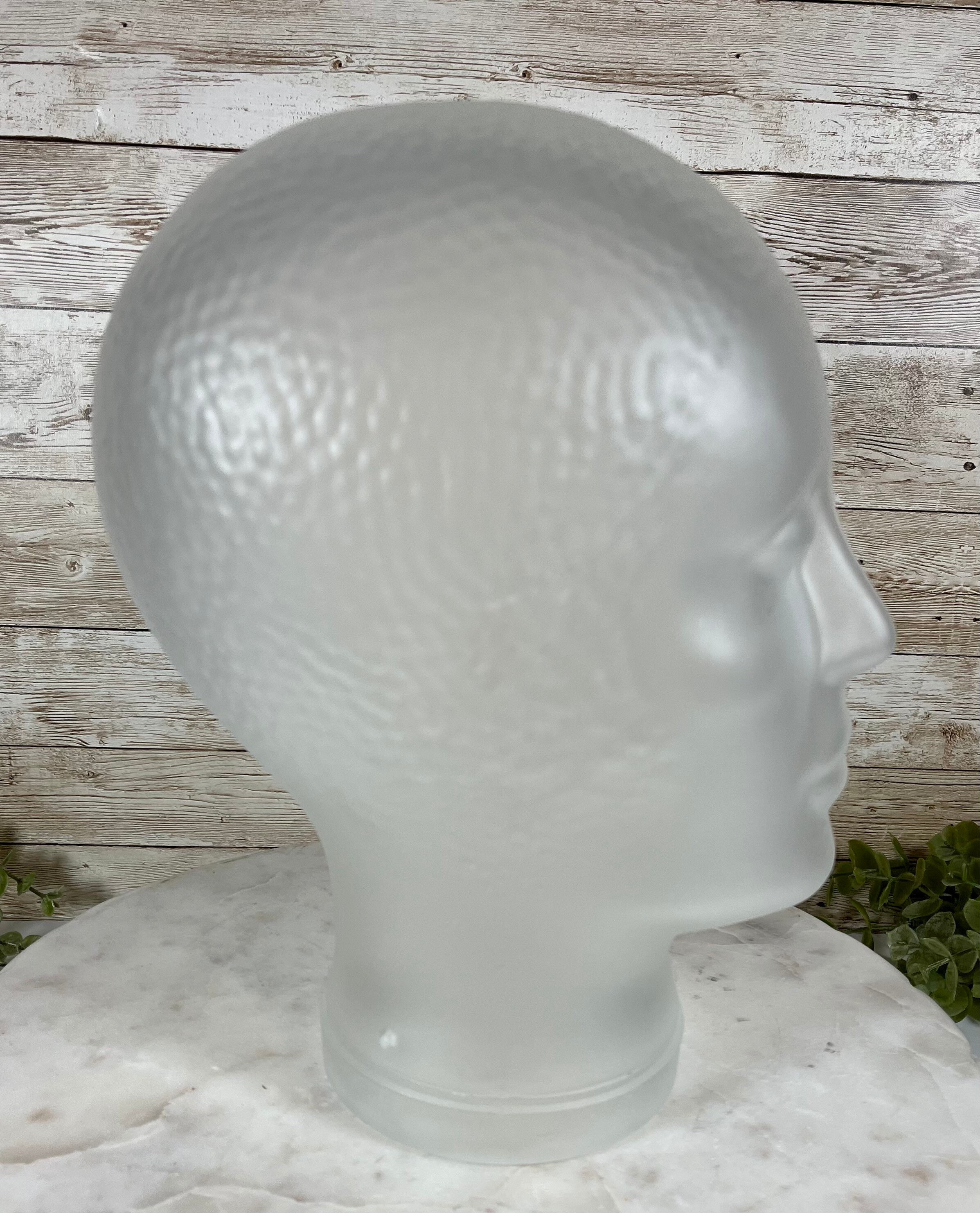 Opaque Glass Display Head | Glass Mannequin / Wig Display Head