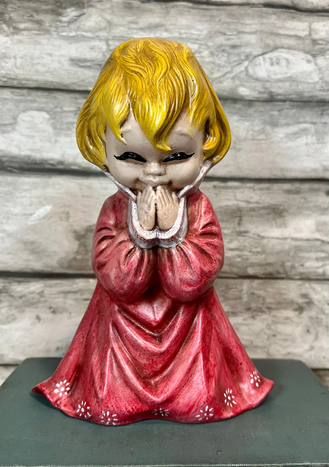Vintage Ceramic Praying Girl Figure | Kitchsy Creepy Girl Statue - Etsy