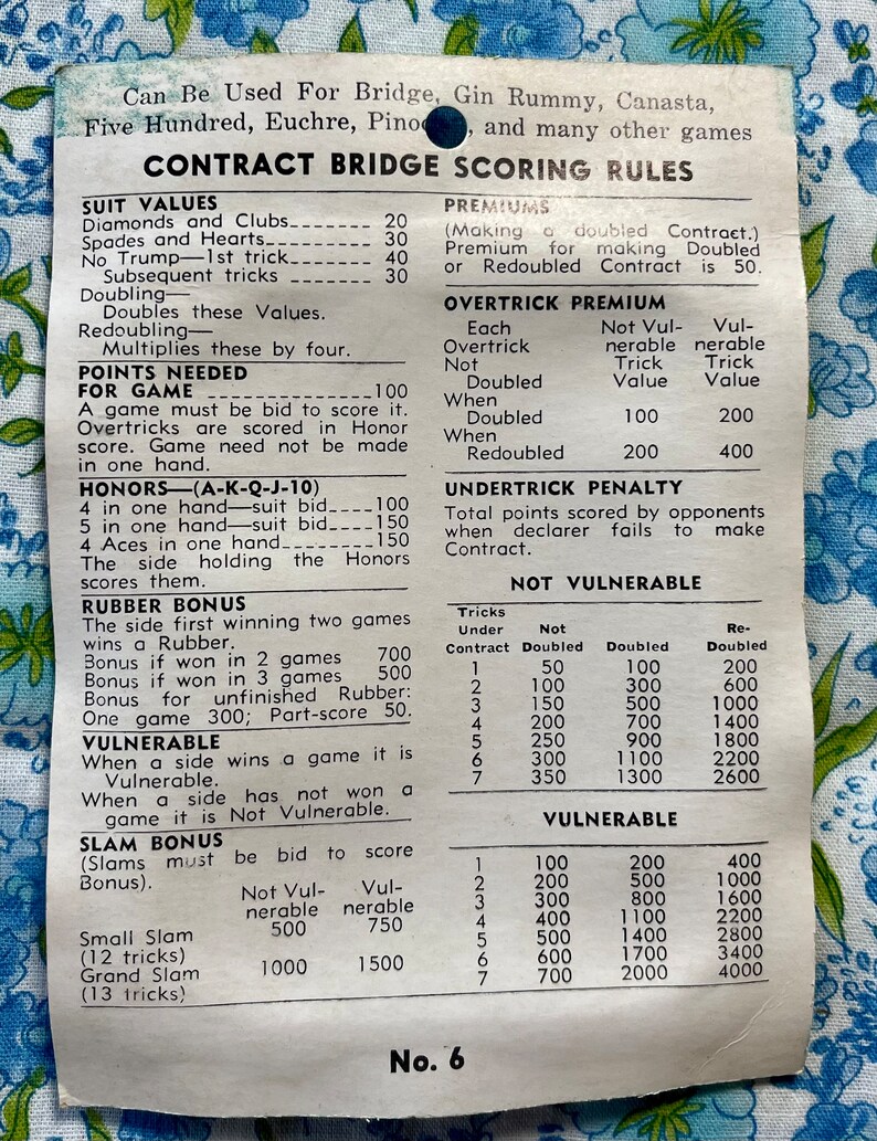 Vintage Bridge Tallies Set of 8 in Original Packaging - Etsy