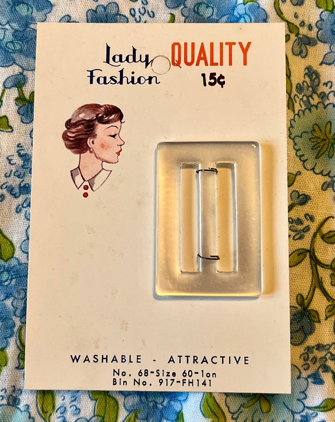 Vintage ‘lady Fashion’ Rectangular Button - Etsy