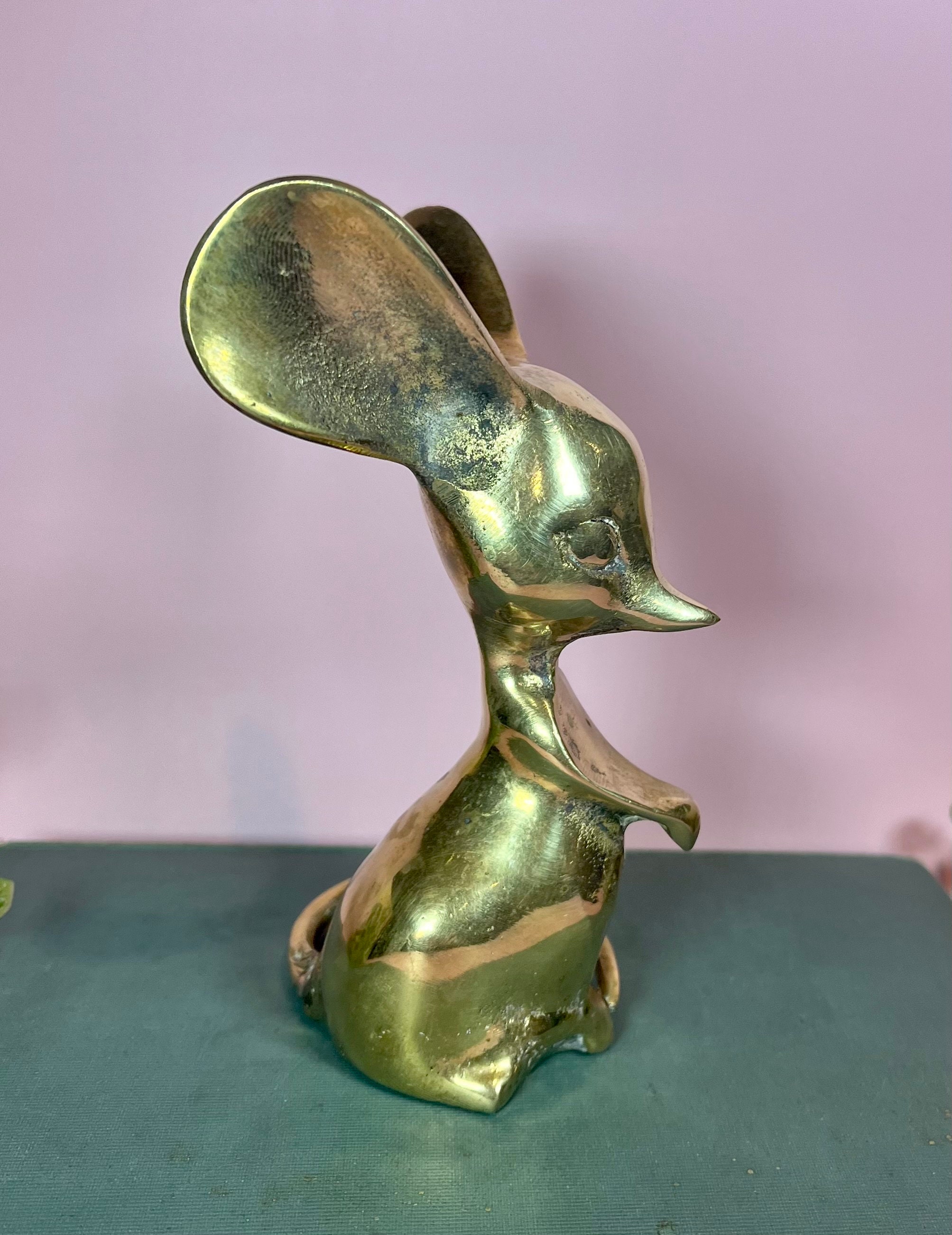 Vintage Brass Mouse Figure | Mid Century Brass Mouse Statue | Brass ...