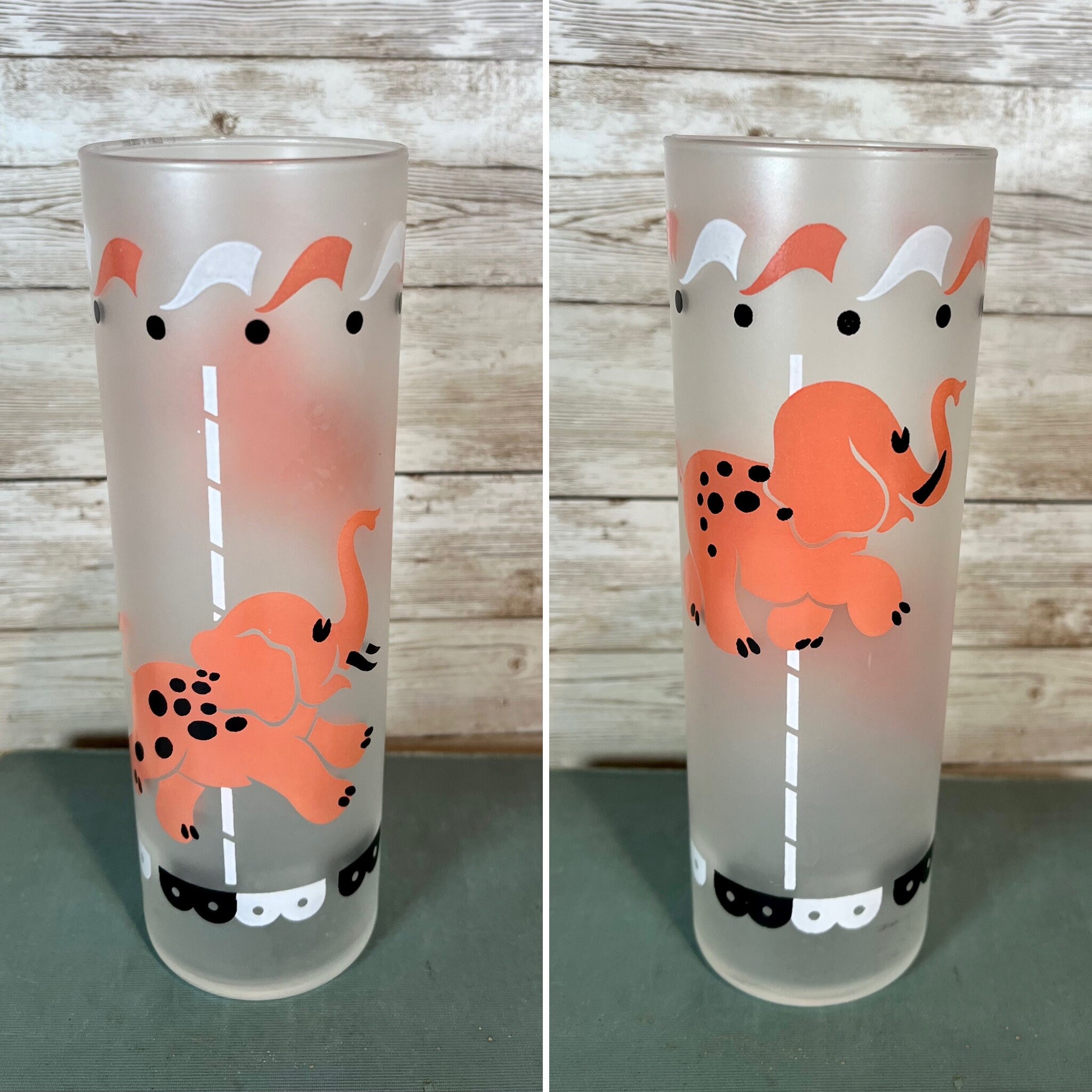 Vintage 1950s Libbey Carousel Glass | Libbey Frosted Merry Go Round ...