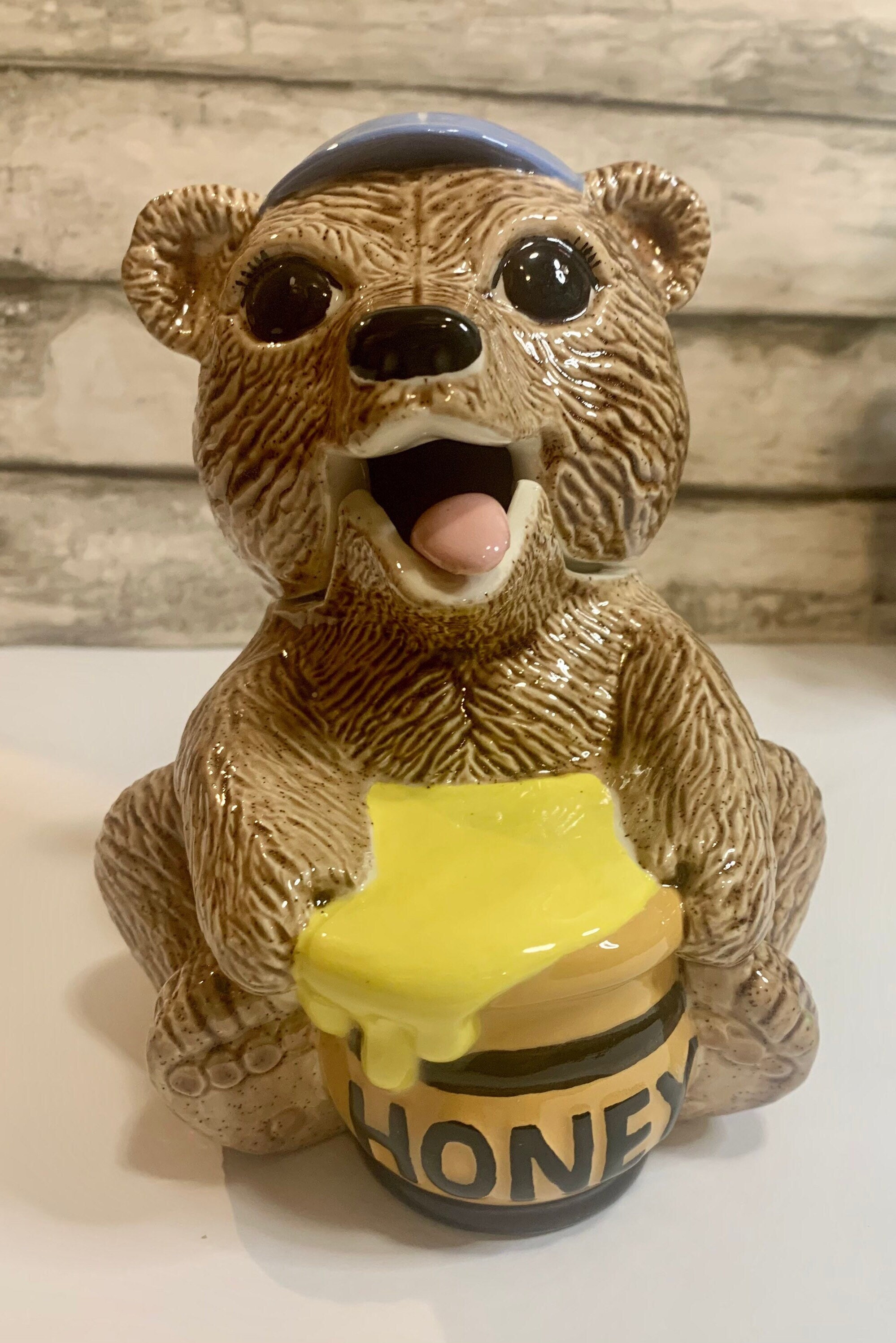 Vintage hand painted ceramic Honey bear dish | Bear Honey pot | vintage ...