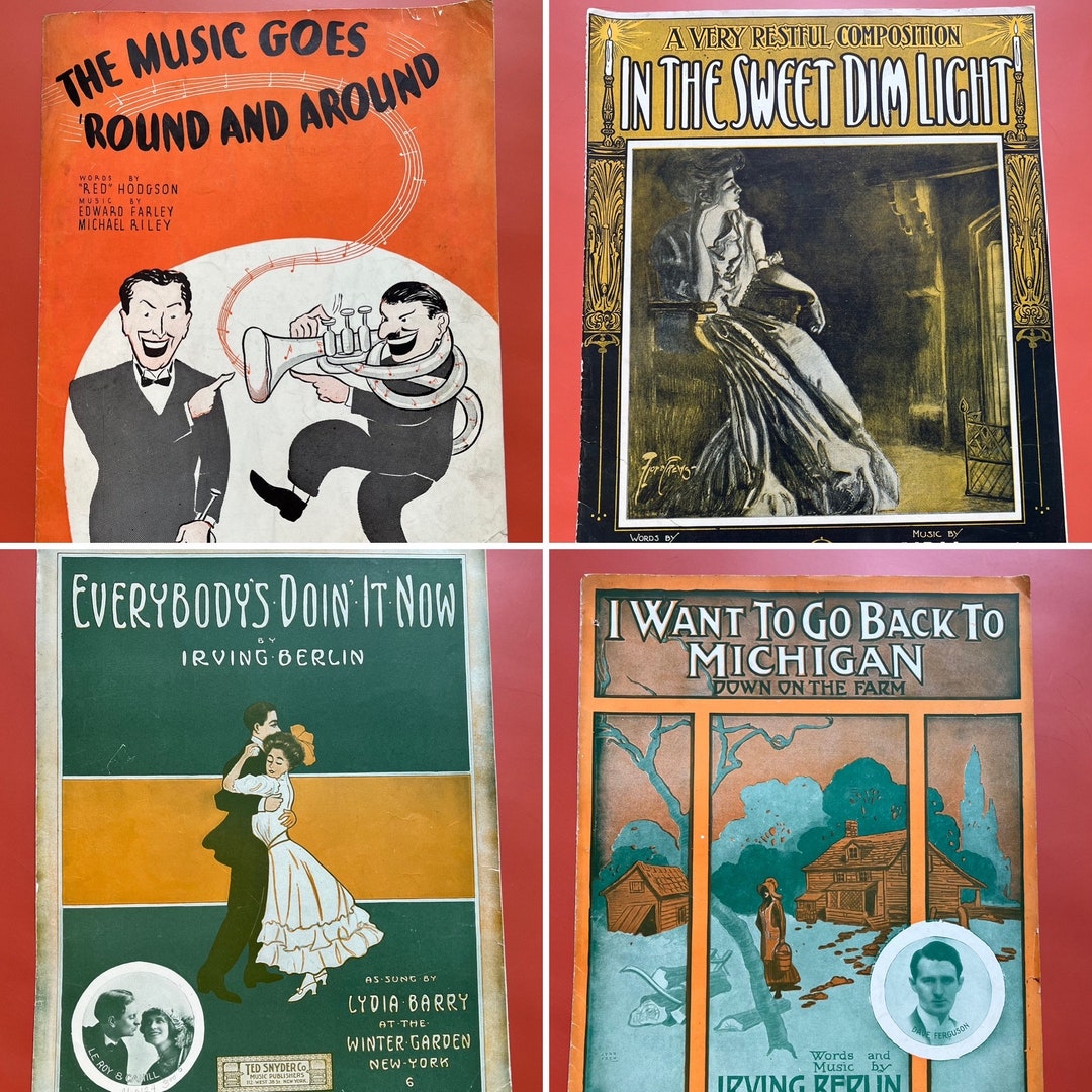 Vintage Early 1900s Sheet Music set of 4 Antique Sheet Music - Etsy